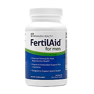 FertilAid for Men - Male Fertility Supplement - Male Count and Motility Support - Targeted Fertility Ingredients and Men's Vitamin Blend, 90 Capsules, 1 Month Supply
