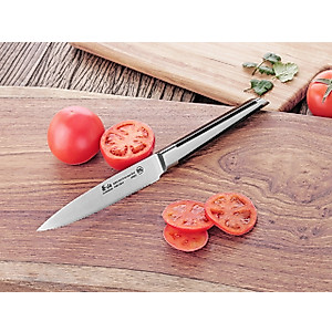 Cangshan X Series German Steel Forged Serrated Utility Knife, 5", Silver