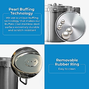 Buffalo 37 Quart Clad Quick Pot Stainless Steel Commercial Pressure Cooker Canner 35L