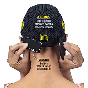 Freetress Create a Quick and Easy DIY Headband Wig In No Time Cooling HEADBAND CROCHET CAP (BLACK)