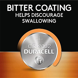 Duracell CR2032 3V Lithium Battery, Child Safety Features, 6 Count Pack, Lithium Coin Battery for Key Fob, Car Remote, Glucose Monitor, CR Lithium 3 Volt Cell