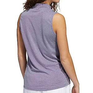 adidas Women's Standard Essentials Mock Neck Sleeveless Golf Polo Shirt, Legacy Indigo/White, Medium