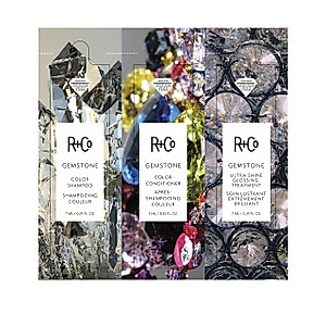 R+Co Gemstone Shampoo/Conditioner/Gloss Trio Packette | Repairs + Preserves Hair Color, Frizz Control | Vegan + Cruelty-Free | .25 Oz