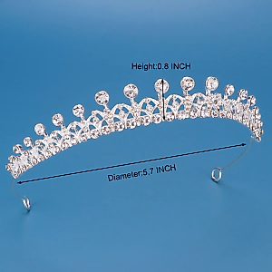 Hapdoo Tiaras for Women, Elegant Princess Crown, Lightweight Small Tiara for Girls, Prom Queen Silver Tiara, Birthday Bride Wedding Bachelorette Party Tiaras and Crowns