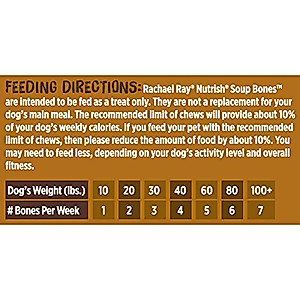 Rachael Ray Nutrish Soup Bones Dog Treats, Beef & Barley Flavor, 11 Bones