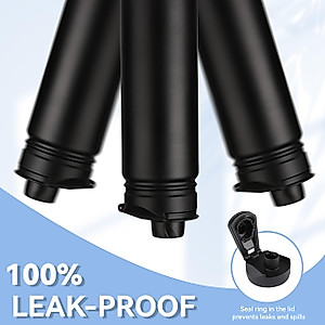 HASLE OUTFITTERS Insulated Water Bottle 22 oz Double Wall Stainless Steel Water Bottle Wide Mouth with Straw Lid & Spout Lid Keeps Cold or Hot(Black,8)