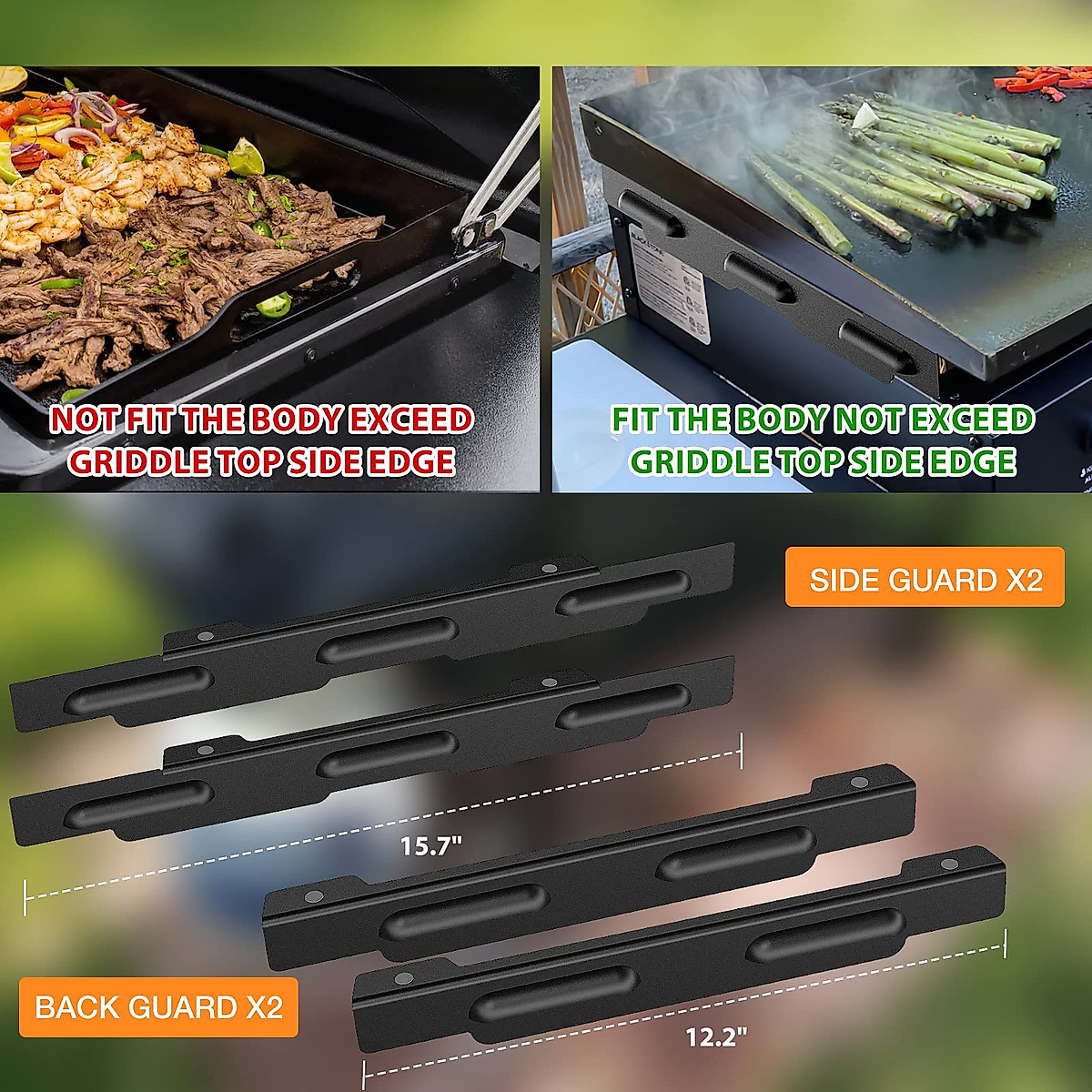 Upgradad Wind Guard for Blackstone 28 Inch Griddle,Blackstone Griddle Accessories Magnetic Stainless Steel for Blackstone Grill,Wind Screen Protect Flame,Saving Propane,Compatible with Hood,Black