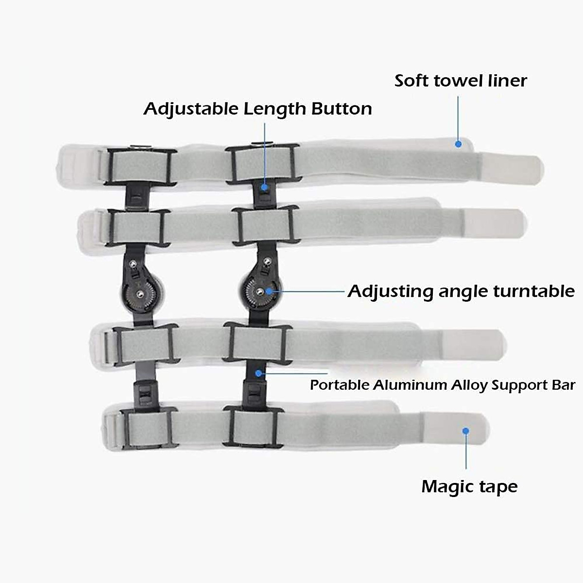 PHASFBJ Knee Joint Fixation Bracket, Adjustable Knee Brace Fracture Rehabilitation Knee Orthosis Support Splint Stabilizer Wrap Sprain Post-Op Meniscus Injury,Ordinary(universal)
