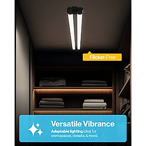 Sunco 8 Pack Linkable LED Utility Shop Light, 4500 LM, 6000K Daylight Deluxe, 4 FT, 48 Inch Integrated Fixture for Garage, 40W Equivalent 150W, Surface + Suspension Mount, Black
