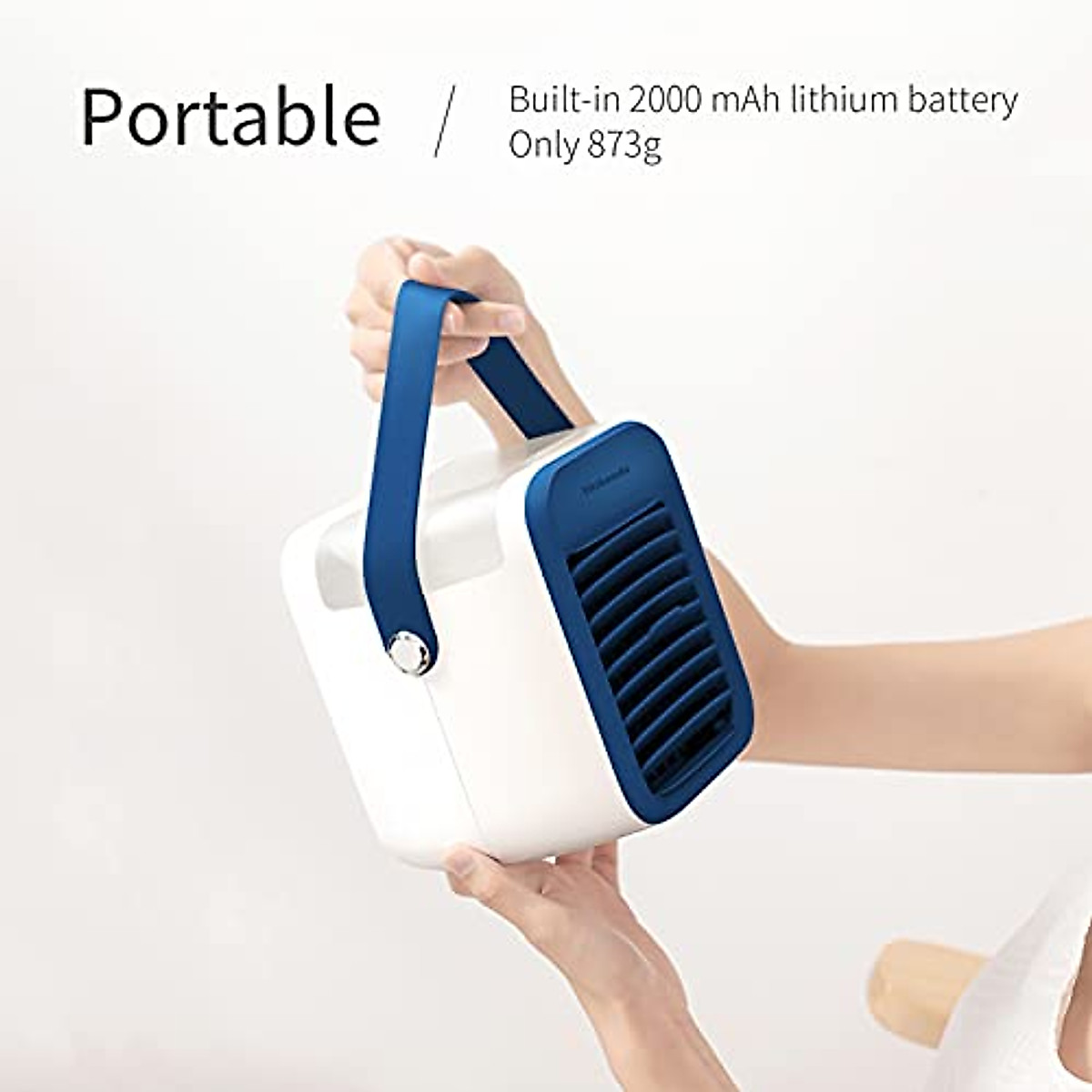 Portable Air Conditioner, Portable Evaporative Cooler, Suitable for Bedside, Office, tent, baby's room and Study Room, misting design, Quick & Easy Way to Cool personal Space, As Seen On TV, Cordless&Rechargeable