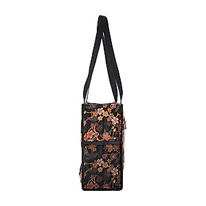 Signare Tapestry Shoulder Bag Shopping Bag for Women with Ume Sakura Design with Japanese Style