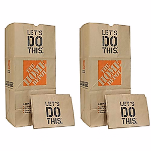 NLAVNG Heavy Duty Brown Paper 30 Gallon Lawn and Refuse Bags for Home and Garden (15 Lawn Bags) 2 Case of Pack of 15 Lawn Bags