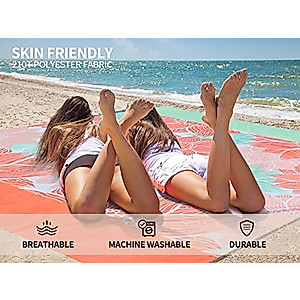 HIHOHO Beach Blanket Waterproof Sandproof Extra Large Beach Mat 79" X 83"/120"x108"for 1-8 Adults Quick Drying Durable Outdoor Picnic Mat for Beach Travel Camping Hiking