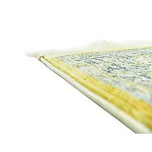 Unique Loom Baracoa Collection Area Rug - Prado (2' 2" x 6' 1" Runner, Yellow/ Ivory)