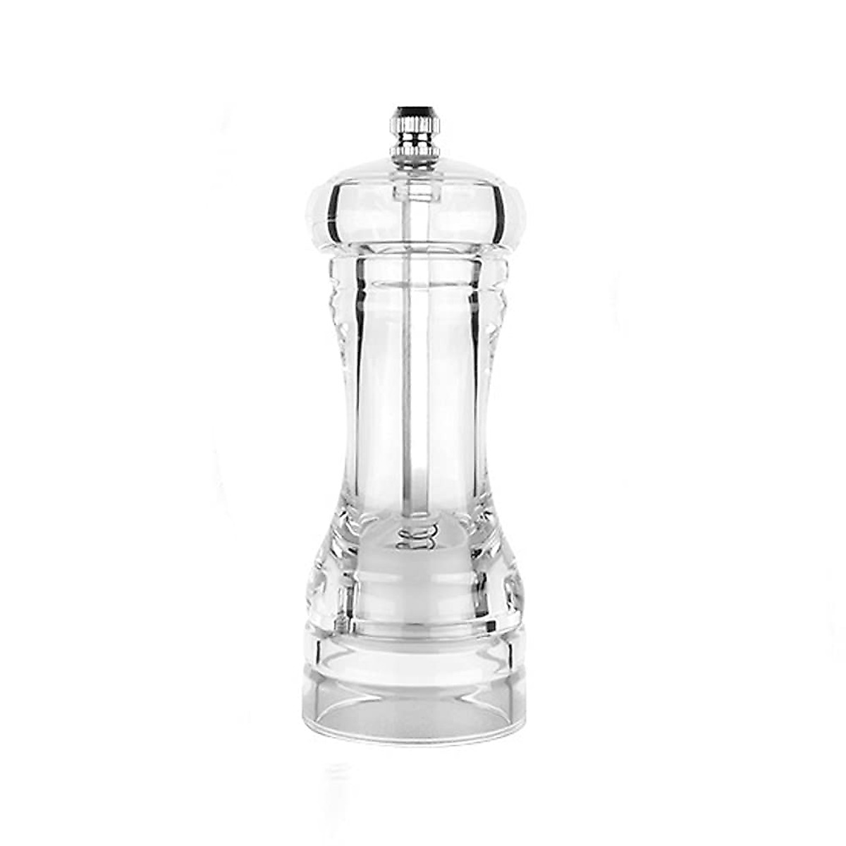 1PC Clear Acrylic Pepper Grinder Mill 5 Inch Salt and Pepper Shaker Salt Grinder Pepper Mill Shakers Refillable with Adjustable Coarseness Ceramic Rotor