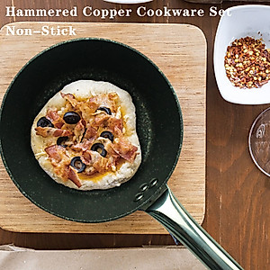 Lecooking 7 Piece Non Stick Cookware Set, Pots, Pans Nonstick Coating, Includes Fry Pans, Stock Pots, Sauce Pan, etc, Pots and Pans Set Dishwasher Safe(Black)