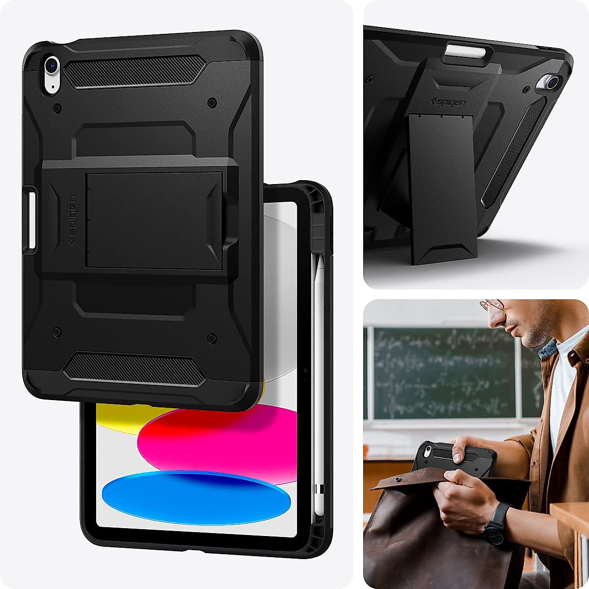 Spigen Tough Armor Pro Designed for iPad 10.9 inch Case iPad 10th Generation Case (2022) with Pencil Holder - Black