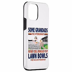 iPhone 12 mini Lawn Bowls Idea For Grandad & Funny Mens Lawn Green Bowls Case