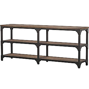 ACME Gorden Console Table - 72680 - Weathered Oak & Antique Silver