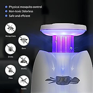 Lulu Home 4-in-1 Electric Bug Zapper, 1800V High Voltage Lighted Mosquito Trap with Strong Fan Wind, Plug-in Insect Catcher Lamp for Home Kitchen Indoor Fly Mosquito Gnat Month Fruit Flies Control