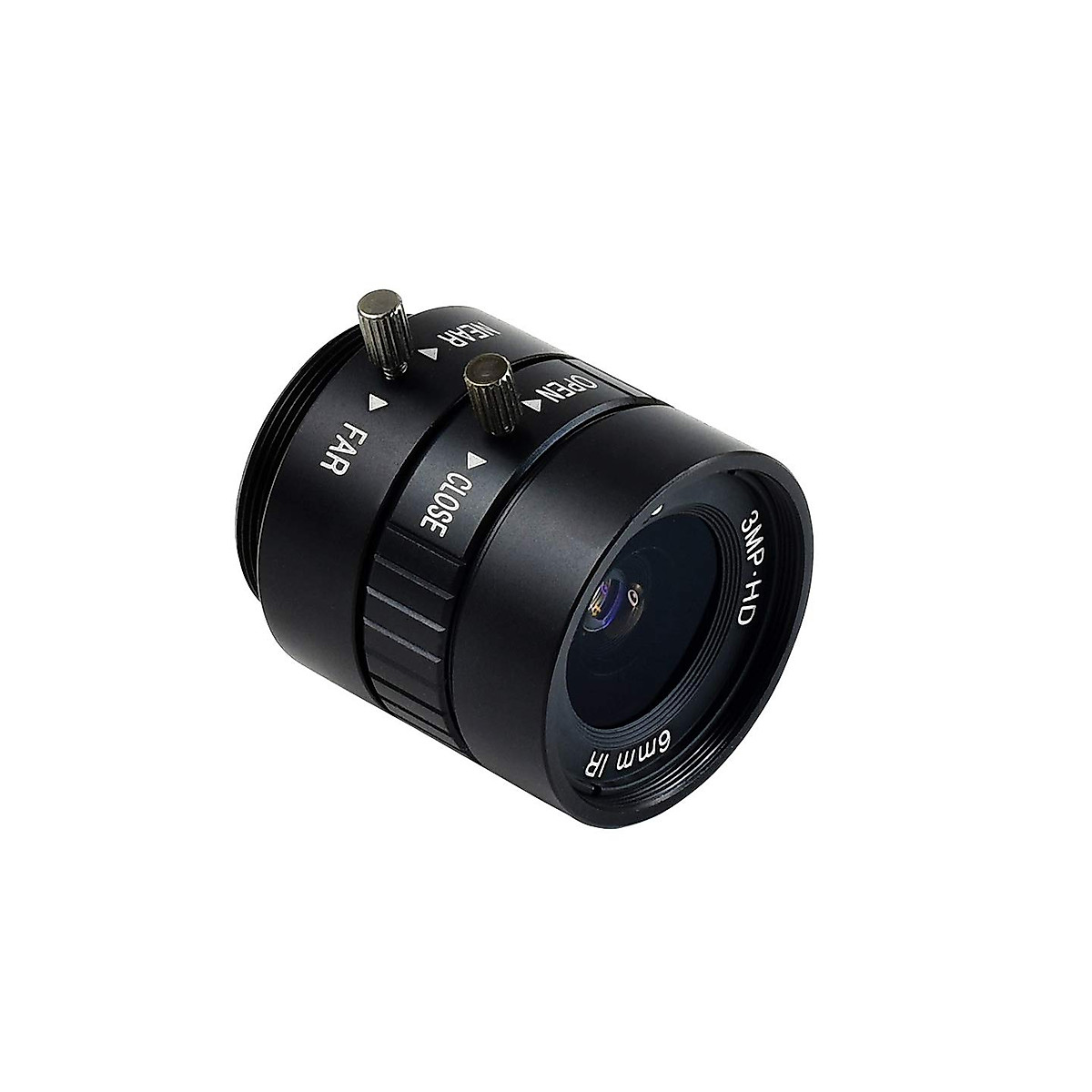 Waveshare Industrial Wide Angle Lens with 6mm Focal Length 63° Field Angle and CS-Mount Compatible with Raspberry Pi HQ Camera
