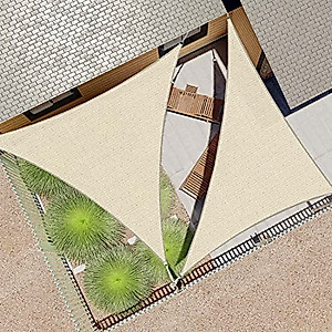 ECOOPTS 8'x8'x11' Sun Shade Sail Right Triangle Canopy Cover for Outdoor Patio Pergola Backyard Garden 180GSM HDPE Fabric 95% UV Blockage (Beige)