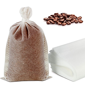 200 Pieces No Mess Cold Brew Coffee Filters,No Mess Coffee Filter Mesh Tea Filter Bags Disposable Mesh Brewing Bags with Drawstring for Concentrate, Coffee Maker, Cold Brew Coffee, Loose Leaf Tea