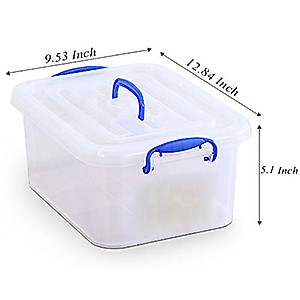 9 Quart Clear Storage Latch Bins with Lids/Handle, Plastic Clear Stackable Box, 9-Liter (2 Pack)