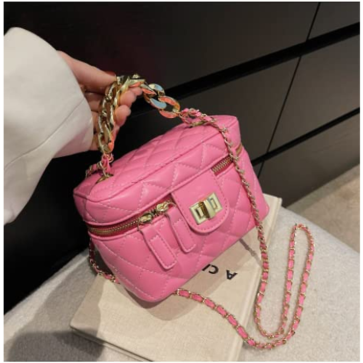 YBNGUAA 2022 New Diagonal Bag - Shoulder Bag for Women, Lingge embroidery fashion handbag/Leather Shoulder Bag Ladies Handbag (A)