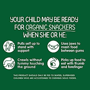 Happy Baby Organics Snackers Baked Grain Snack, Creamy Spinach & Carrot, 1.5 Ounce (Pack of 6)