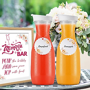 DilaBee Plastic Water Pitcher With Lid (32 Oz) Round Carafe Pitchers for drinks, Milk, Smoothie, Iced Tea, Mimosa Bar - Juice Containers with Lids for Fridge - BPA-Free (2-Pack) - Not Dishwasher Safe