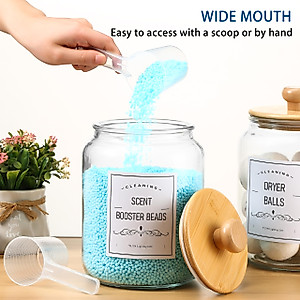 Laundry Pods Container With Airtight Bamboo Lid,Glass Jars for Laundry Room Organization Jar. Dishwasher pods container.1/2 Gallon Laundry Jars for Detergent Powder,Scent Boosters,Laundry Room Storage