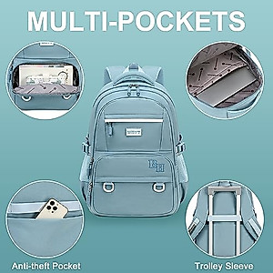 CAMTOP Laptop Backpack 15.6 Inch College Middle School BookBag Travel Backpacks Casual Daypacks (17 Inch, Blue)