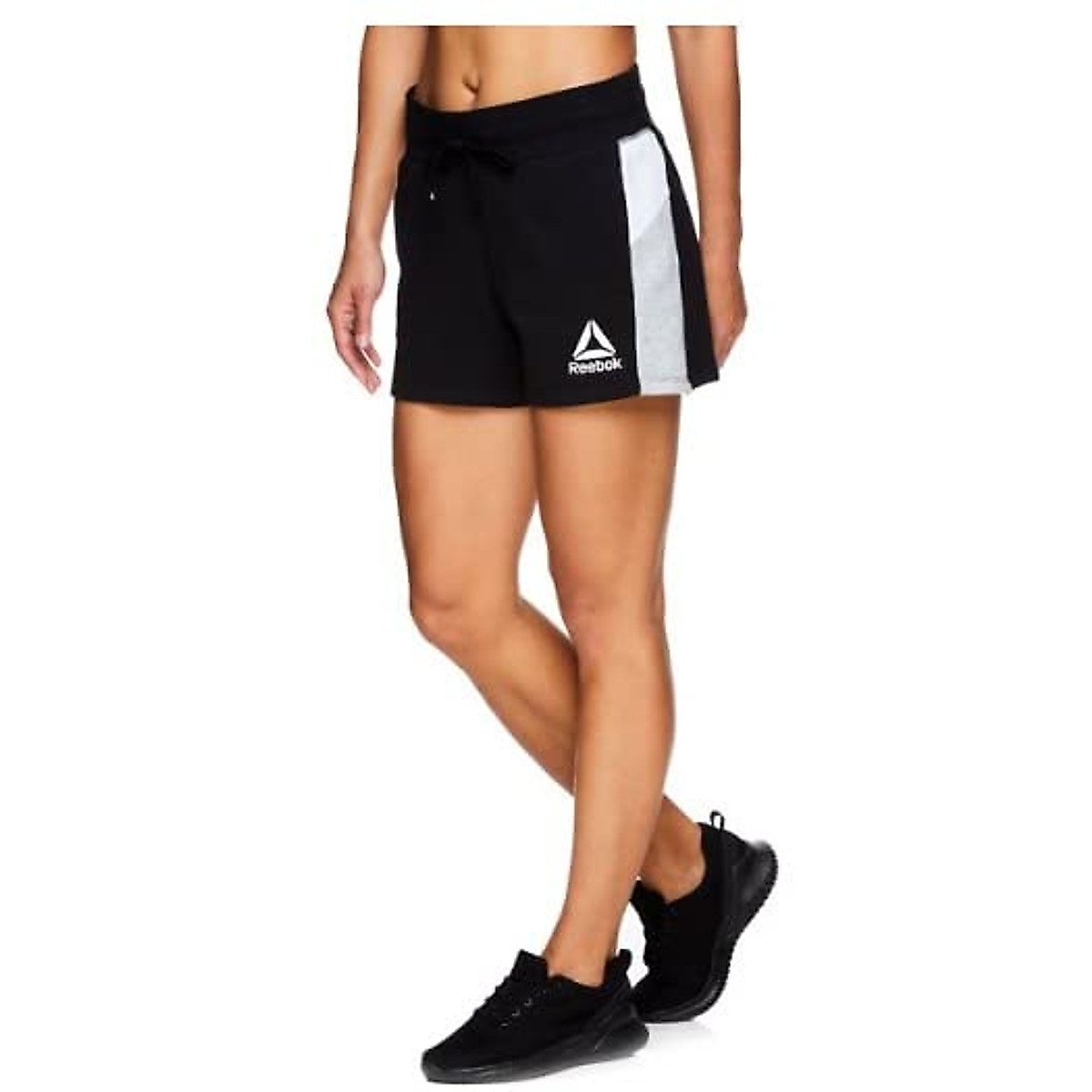 Reebok Women's 3.5" Inseam Running, Relaxing, Journey Color Block French Terry Shorts with Pockets, (Black, XX-Large)