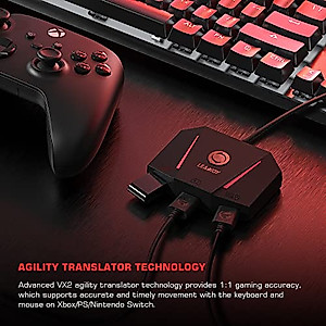 leadjoy VX2 AimBox Keyboard and Mouse Adapter Converter for Nintendo Switch, Xbox Series X/S, Xbox One, PS5 and PS4 with Wired Connection, 3.5mm Audio Jack