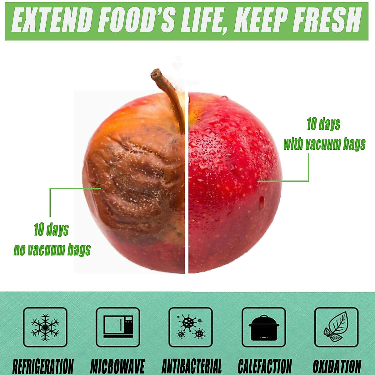 Sous Vide Bags 20pack Reusable Vacuum Food Storage Bags with 3 Sizes Vacuum Food Bags,1 Hand Pump,4 Sealing Clips for Food Storage and Sous Vide Cooking (Gray Kit)