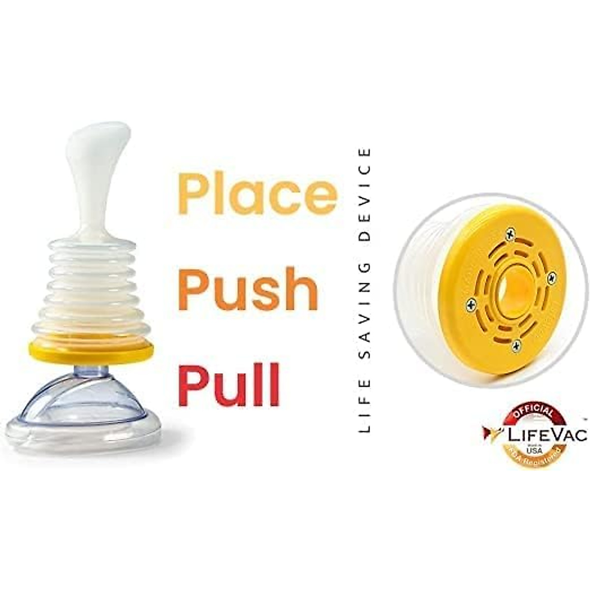 LifeVac Home & Yellow Travel Combo Kit - Portable Suction Rescue Device, First Aid Kit for Kids and Adults, Portable Airway Suction Device for Children and Adults