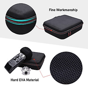 XANAD Hard Case for Zoom H6 Six-Track Portable Recorder. Fits Charger, Cable and Other Accessories