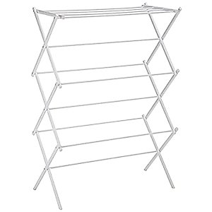 Amazon Basics Foldable Laundry Rack for Air Drying Clothing - 41.8" x 29.5" x 14.5", White
