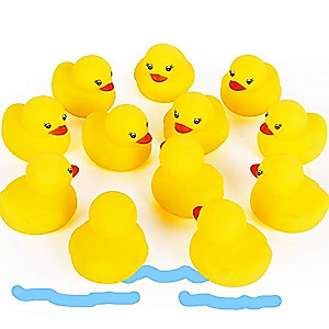 Novelty Place 48Pcs Rubber Duck Float Ducky Baby Bath Shower Toy, Yellow Mini Bath Duckies for Toddlers and Kids Birthday Gift Party Favor Bathtub Decoration