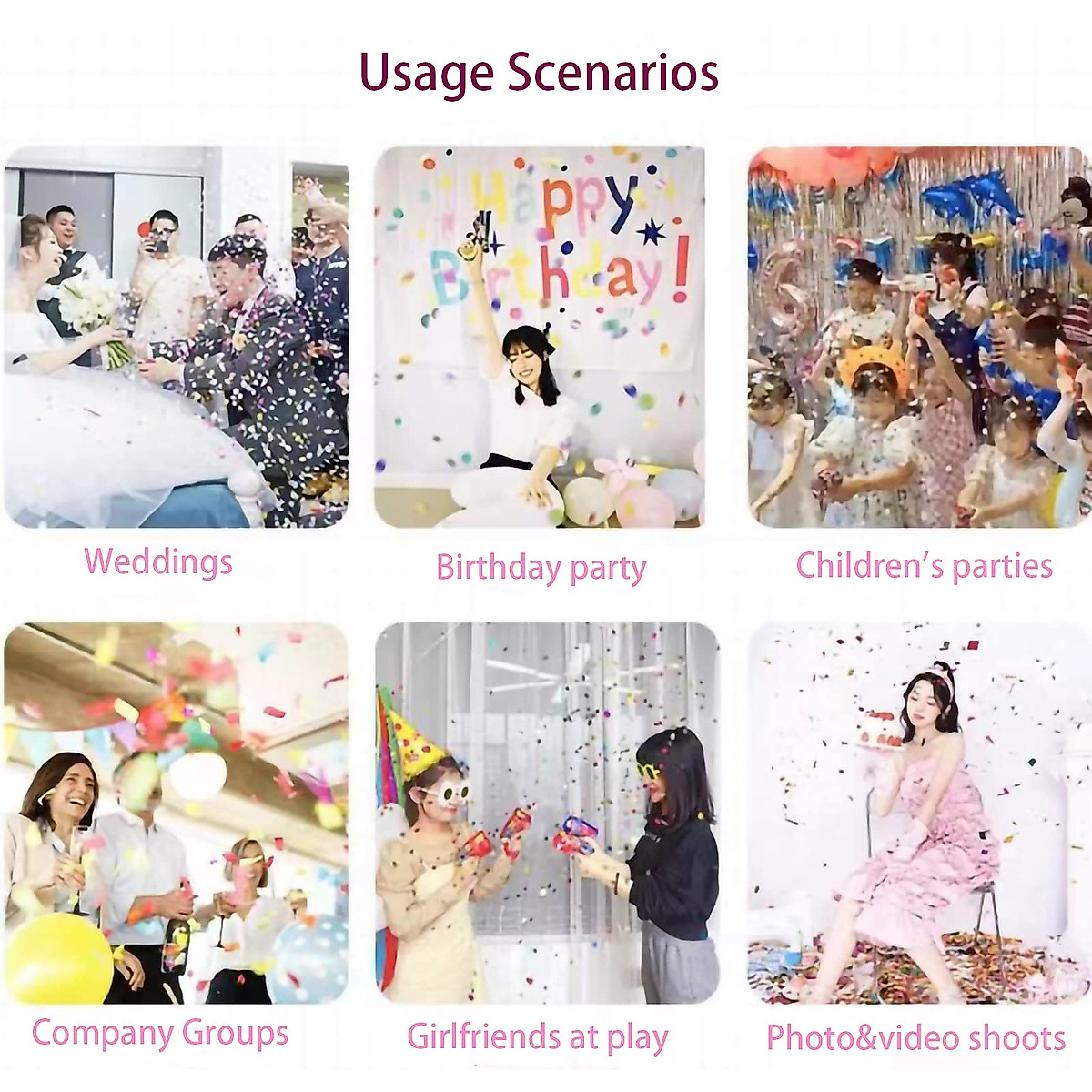CIXVOEMK Confetti Cannon,Confetti Poppers,Wedding Confetti,Birthday Confetti,Party Poppers,Biodegradable Confetti,Mini Confetti Poppers,Handheld Confetti 10PCS