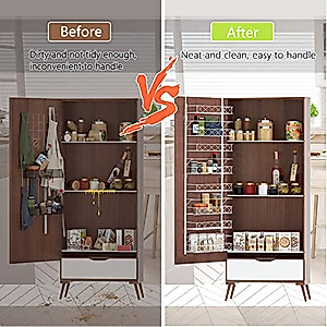 Skycarper Over The Door Pantry Organizer,Adjustable 8 Baskets Closet Rack Hanging Spice Space Saver,White