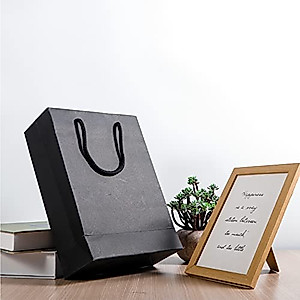 Katfort Medium Size Black Gift Bags 24pcs, Black Gift Bag with Handle 7.5''×3.1''×10.2'', Kraft Paper Bags Bulk for Gift, Party Favor Bag, Shopping Bag, Retail Bag