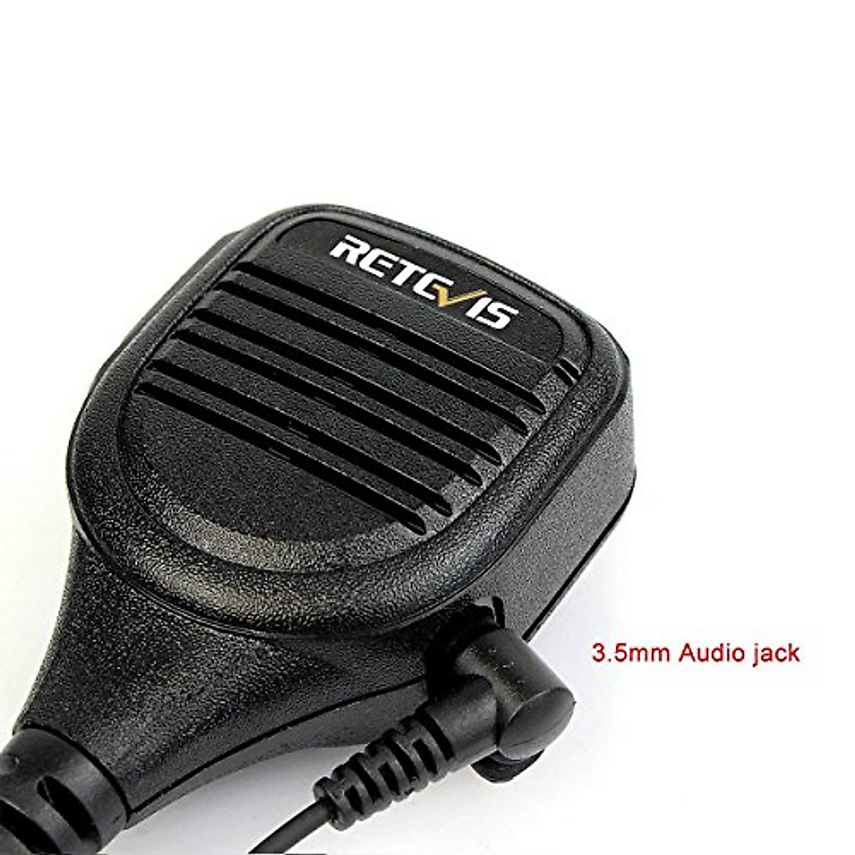 Retevis 2 Pin Two Way Radio Shoulder Speaker Mic with 3.5mm Audio Jack,Compatible with Motorola CP200 GP200D RMU2040 RDU4100 GP88S CP250 P040 EP450 MagOne A8 HYT TC500 Handhled Walkie Talkie(1 Pack)