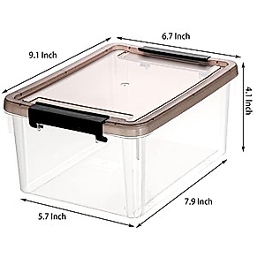 Nicunom 8 Packs Small Storage Bins with Lids, 3.2 QT Clear Storage Latch Box Plastic Storage Bins Stackable Storage Containers for Organizing