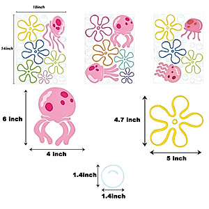 Jellyfish Bubbles Wall Stickers Under The Sea Ocean Wall Decals Bedroom Bathroom Baby Nursery Wall Decor Birthday Party Backdrop for Boys Girls