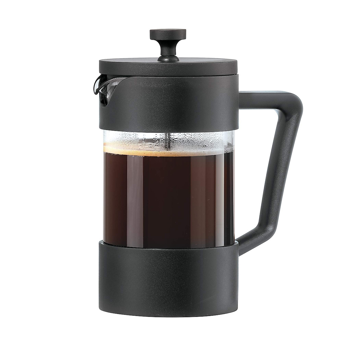Oggi Borosilicate Glass French Press Coffee Maker (20oz)- 5 Cup Capacity, Coffee Press, Single Serve Coffee Maker, Stainless Steel Lid & Plunger, Make Great Coffee Gifts