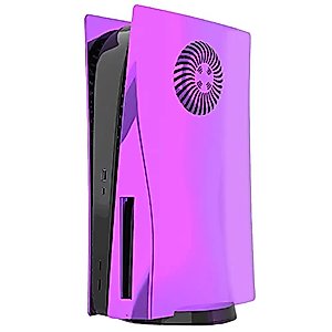 Electroplating Face Plates with Cooling Vents Cover Skins Shell Panels for PS5 Disc Edition Console, Playstation 5 Accessories Faceplate Protective Replacement Plate (Electroplating Galactic Purple)