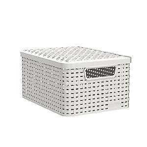 Curver | Set of 3 Style S Storage Boxes + Lids, White, Plastic