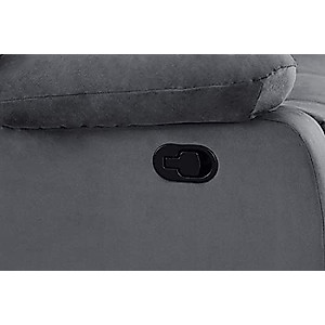 Blackjack Furniture Winthrop Microfiber, Modern Recliner Chair for Living Room and Home Theater, 60" L x 35" W x 40" H, Den Loveseat, Gray